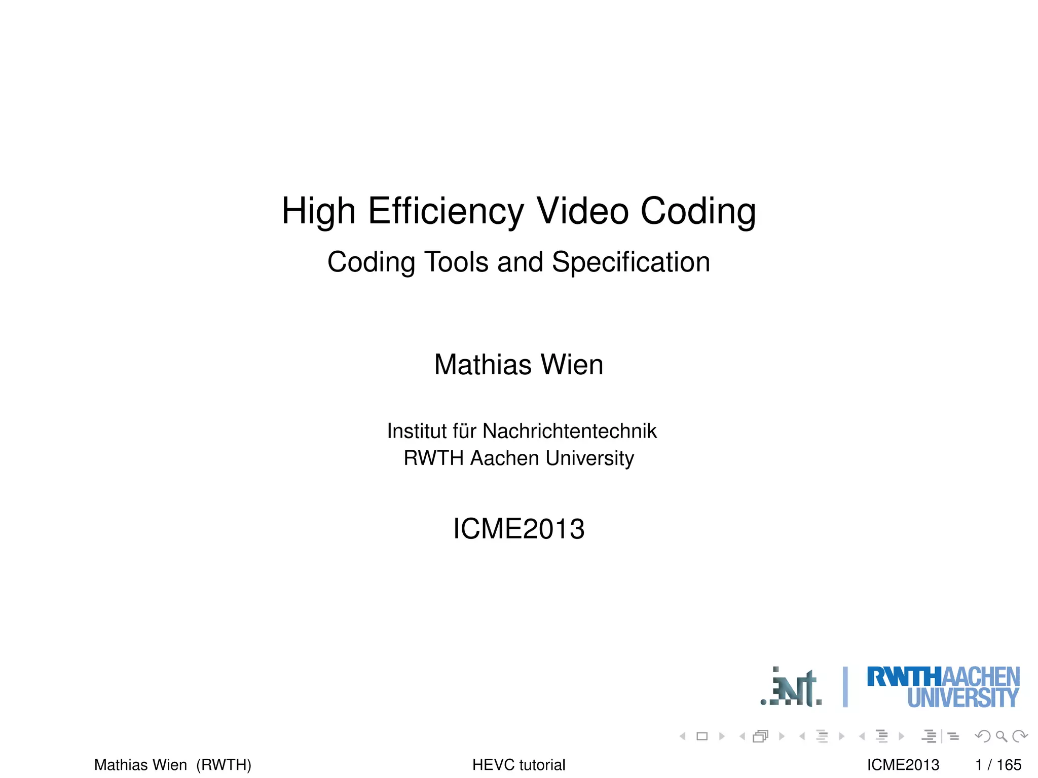 Tutorial High Efficiency Video Coding Coding Tools And Specificationpdf Video Software