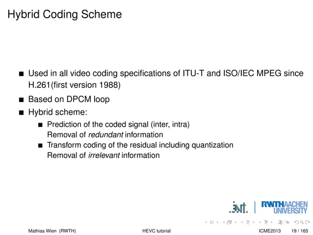 Tutorial High Efficiency Video Coding Coding Tools And Specification