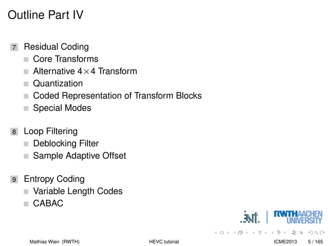 Tutorial High Efficiency Video Coding Coding Tools And Specification