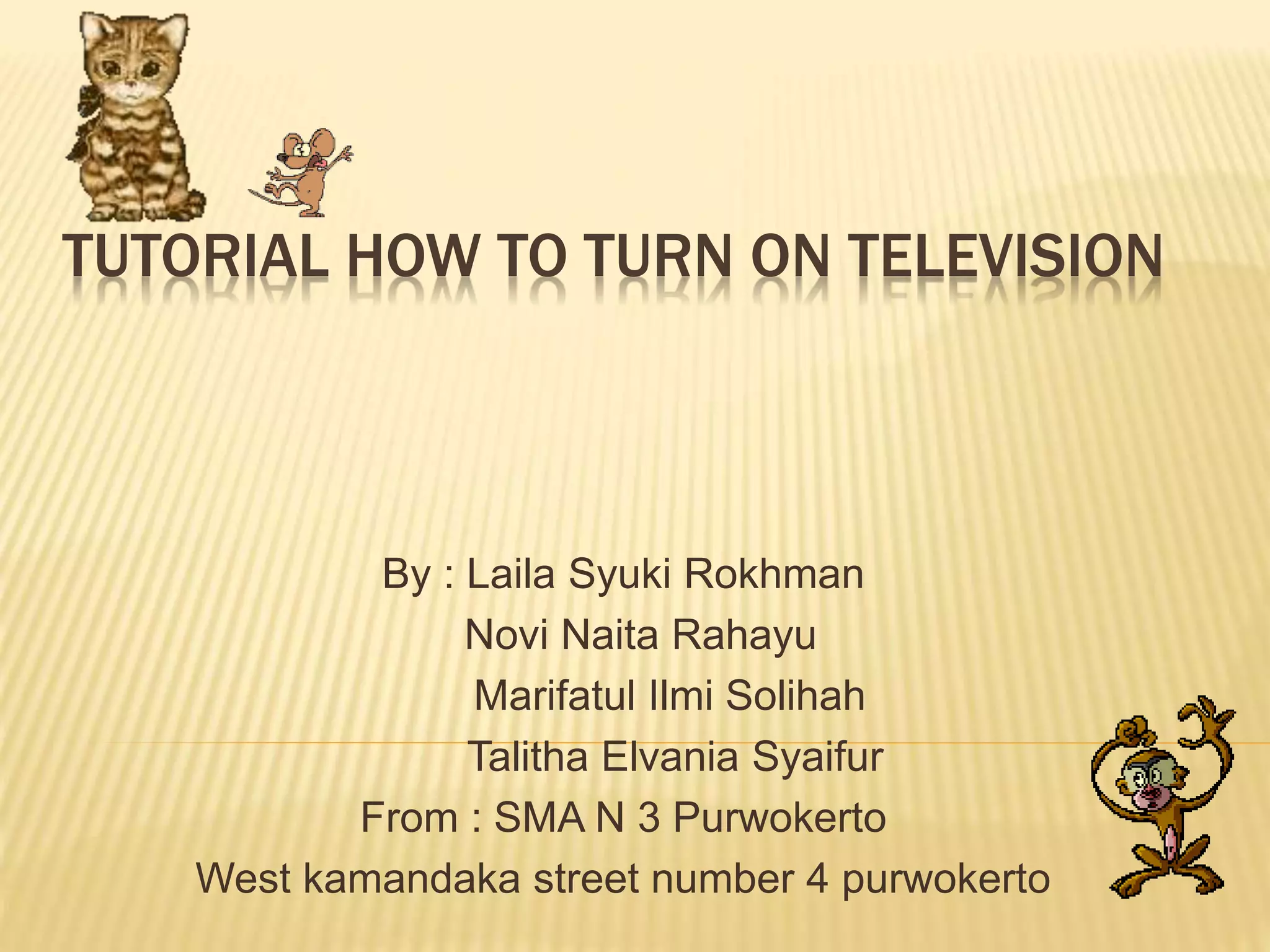 Tutorial how to turn on television | PPT