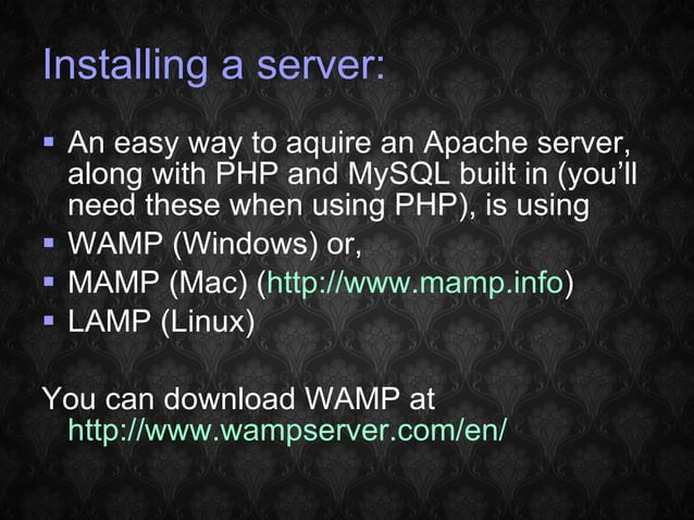 Beginners PHP Tutorial | PPT Beginners PHP Tutorial | PPT