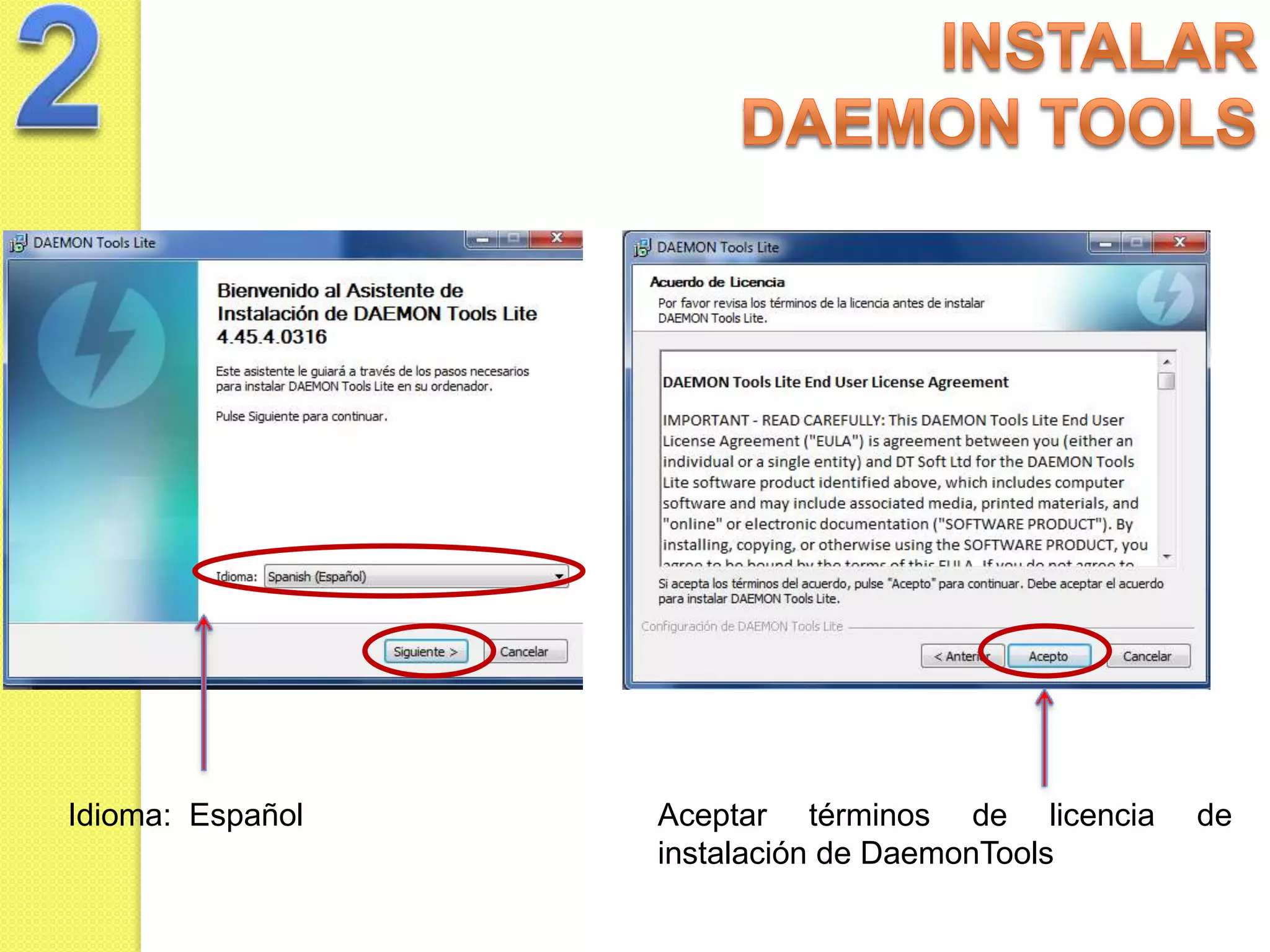 Tutorial instalacion tim y daemon tools | PPT