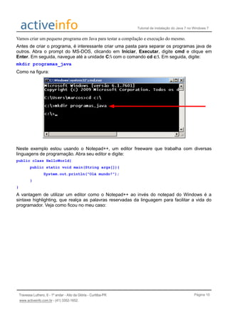 Tutorial instalacão java | PDF