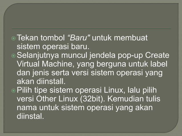 Tutorial instalasi damn small linux via virtual box | PPTX