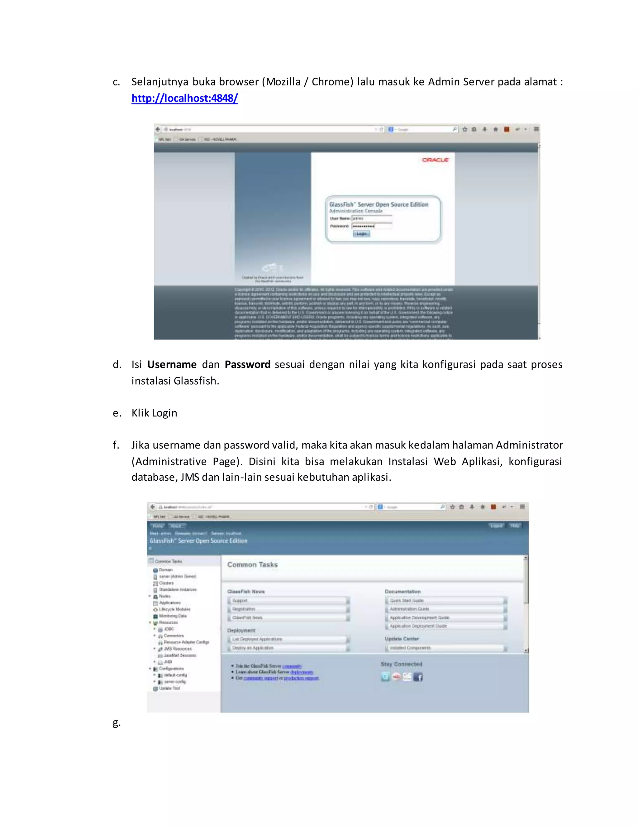 Tutorial instalasi, konfigurasi glassfish serta integrasi dengan Eclipse IDE | DOCX