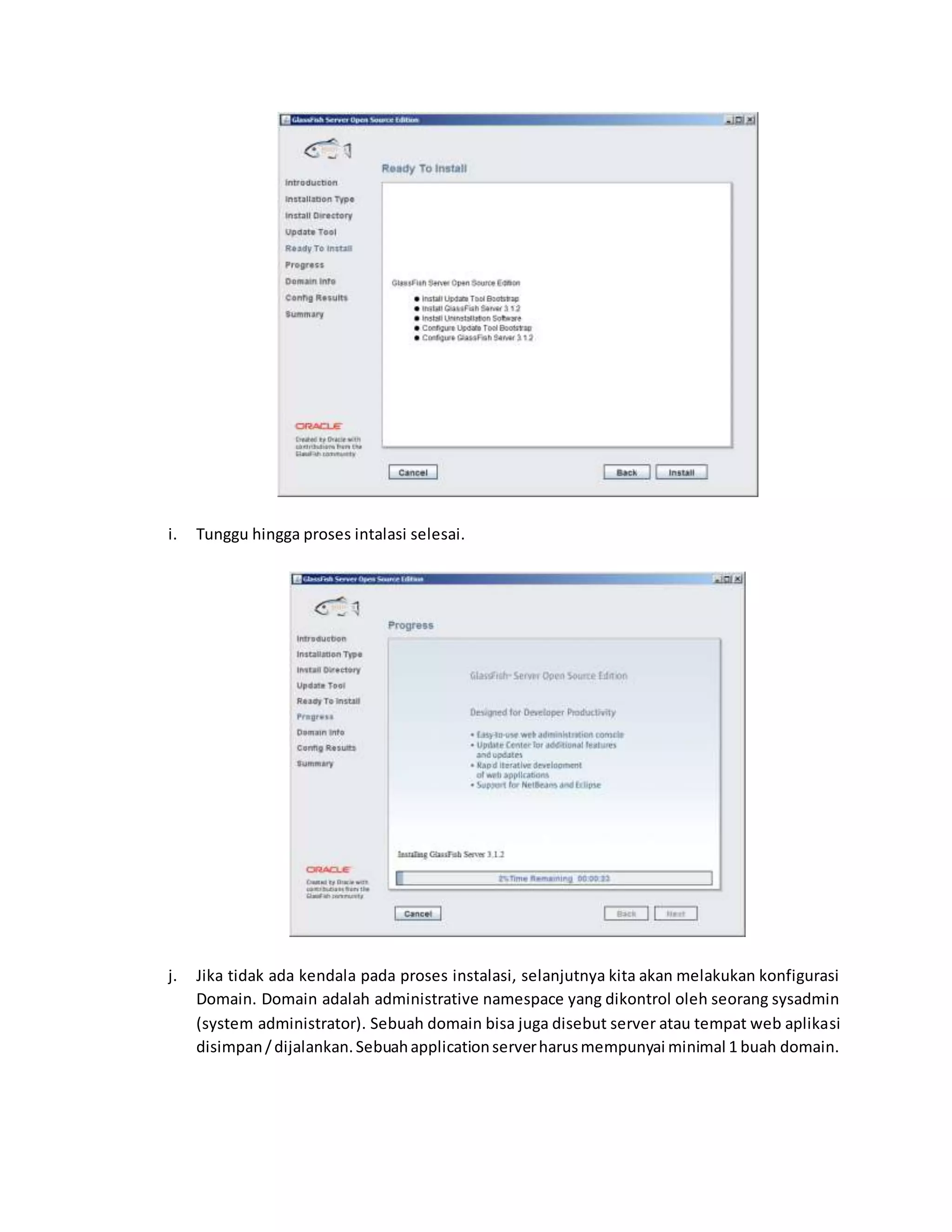 Tutorial instalasi, konfigurasi glassfish serta integrasi dengan Eclipse IDE | DOCX