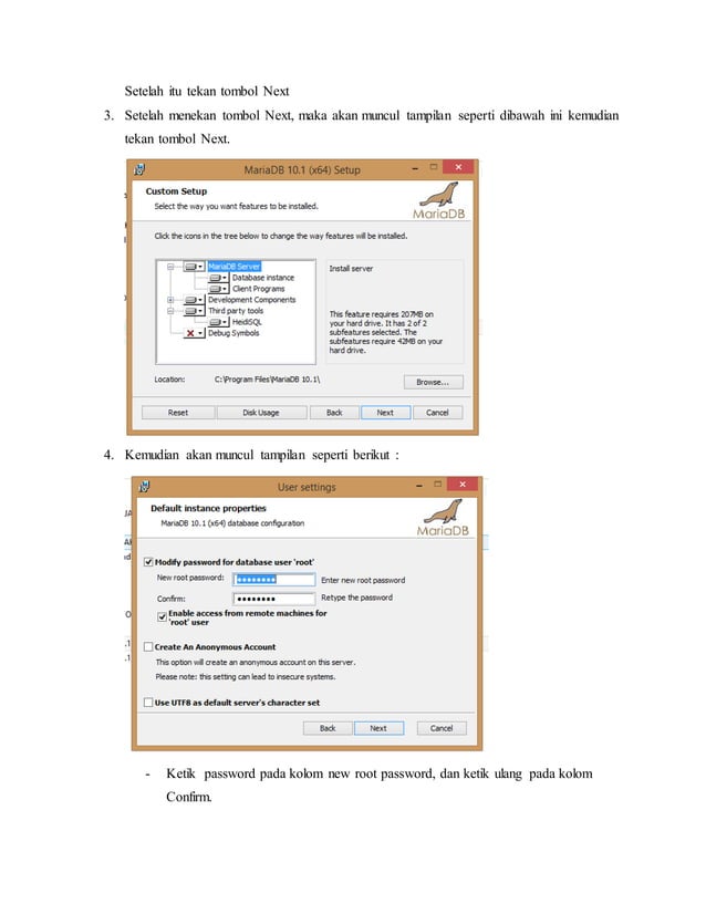 Tutorial instalasi mariadb | DOCX