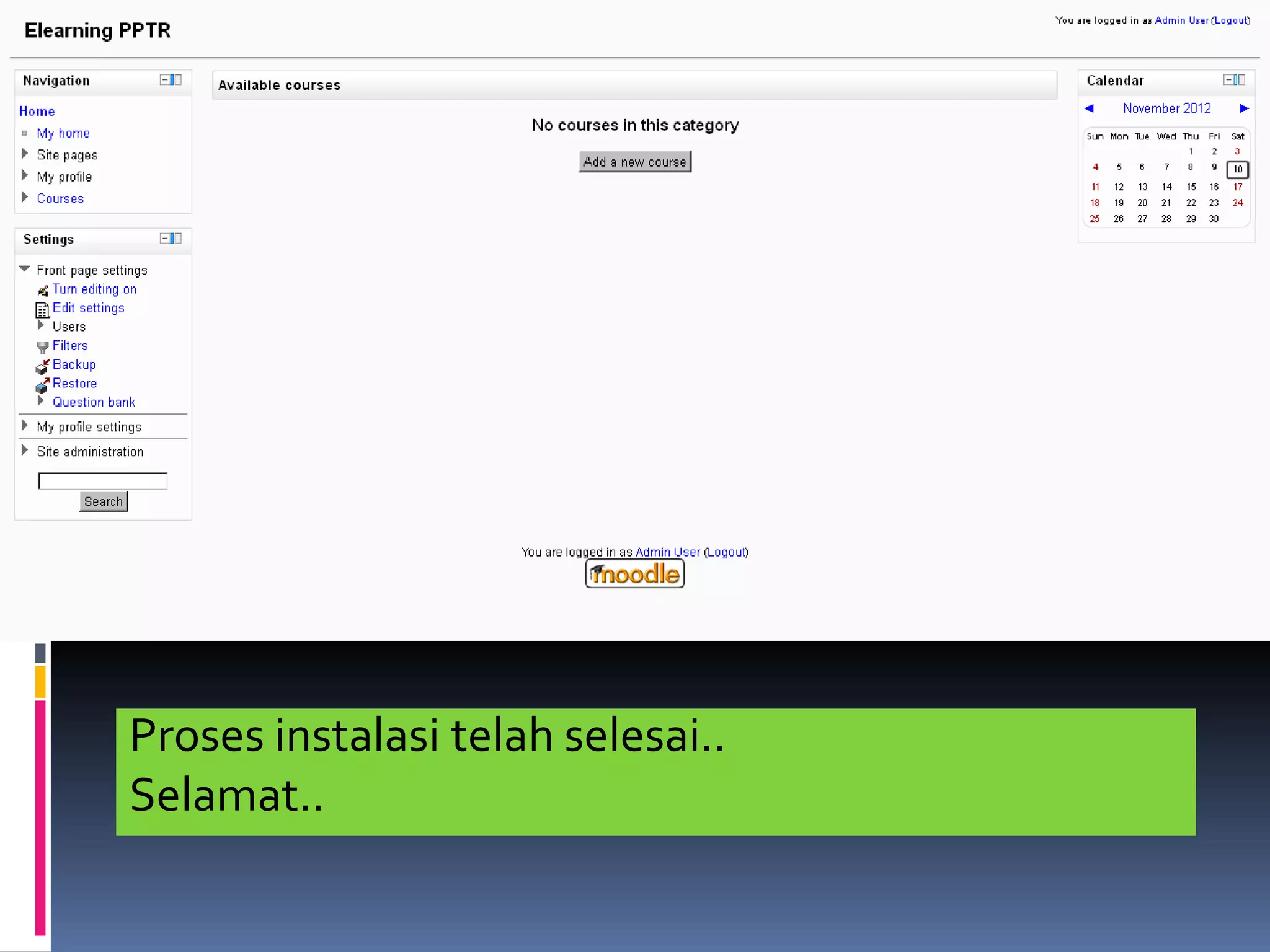 Tutorial instalasi moodle 2.3.3 | PPT