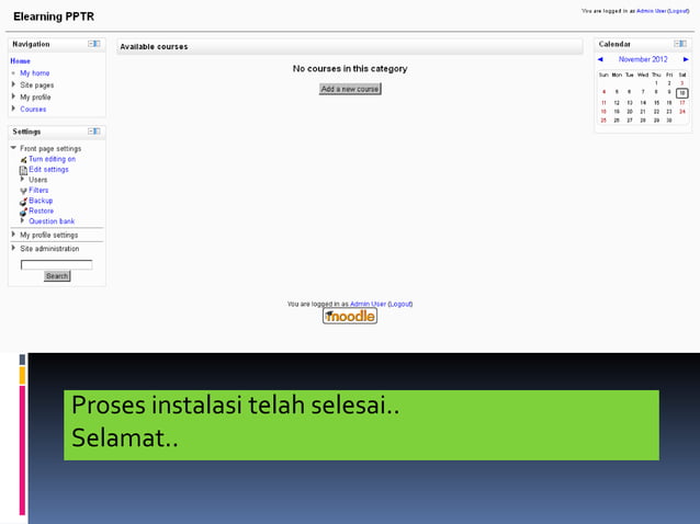 Tutorial instalasi moodle 2.3.3 | PPT