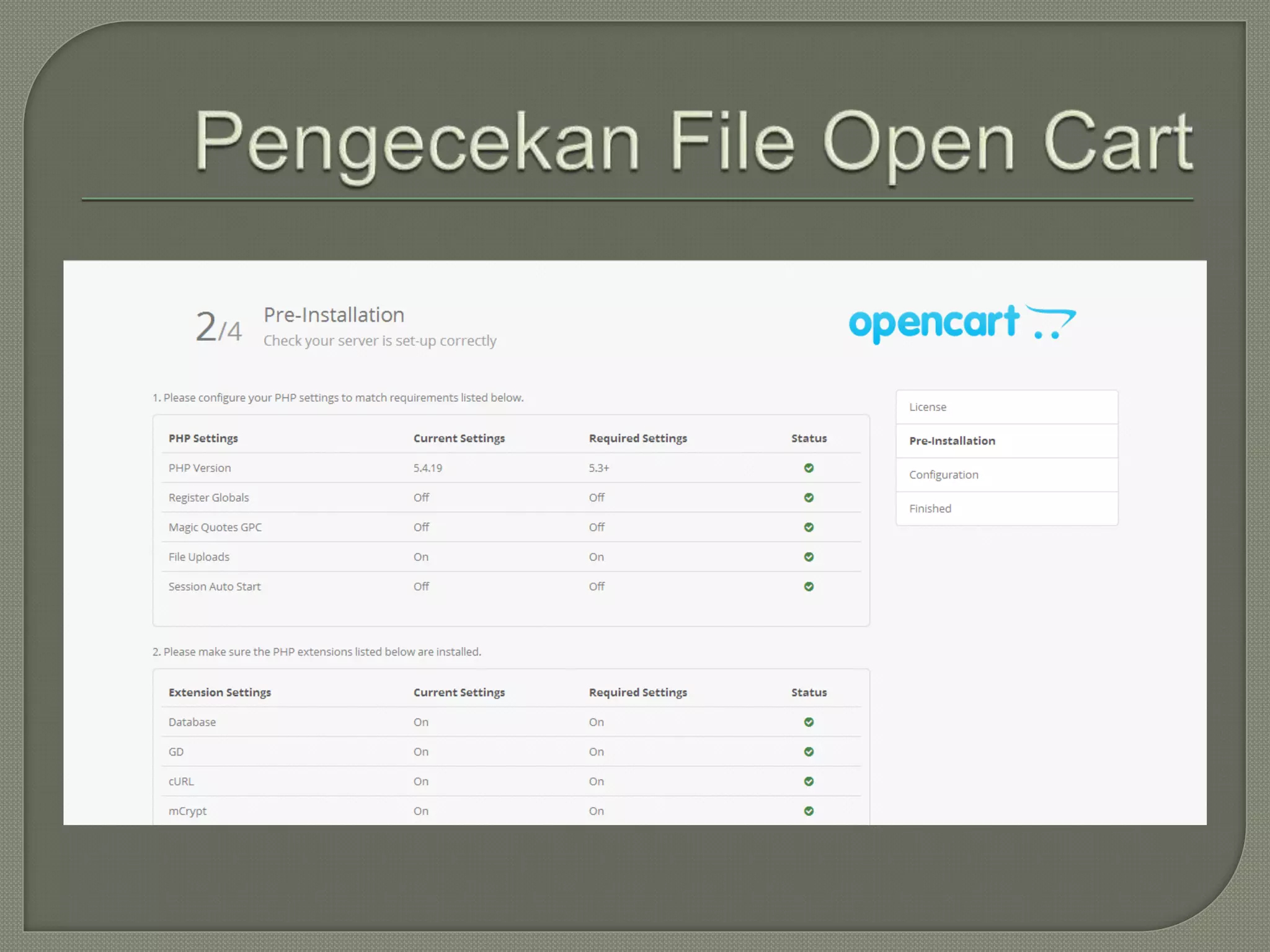 Tutorial instalasi open cart | PPTX