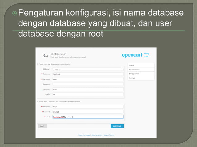 Tutorial instalasi open cart | PPT