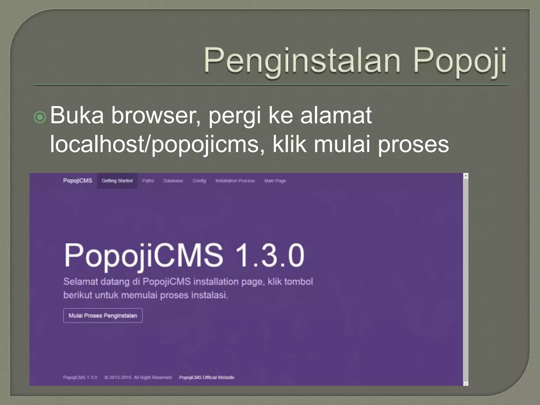 Tutorial instalasi popoji cms | PPTX