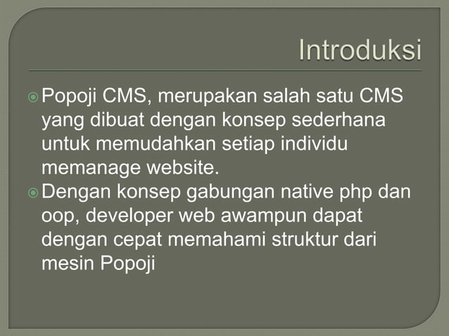 Tutorial instalasi popoji cms | PPTX