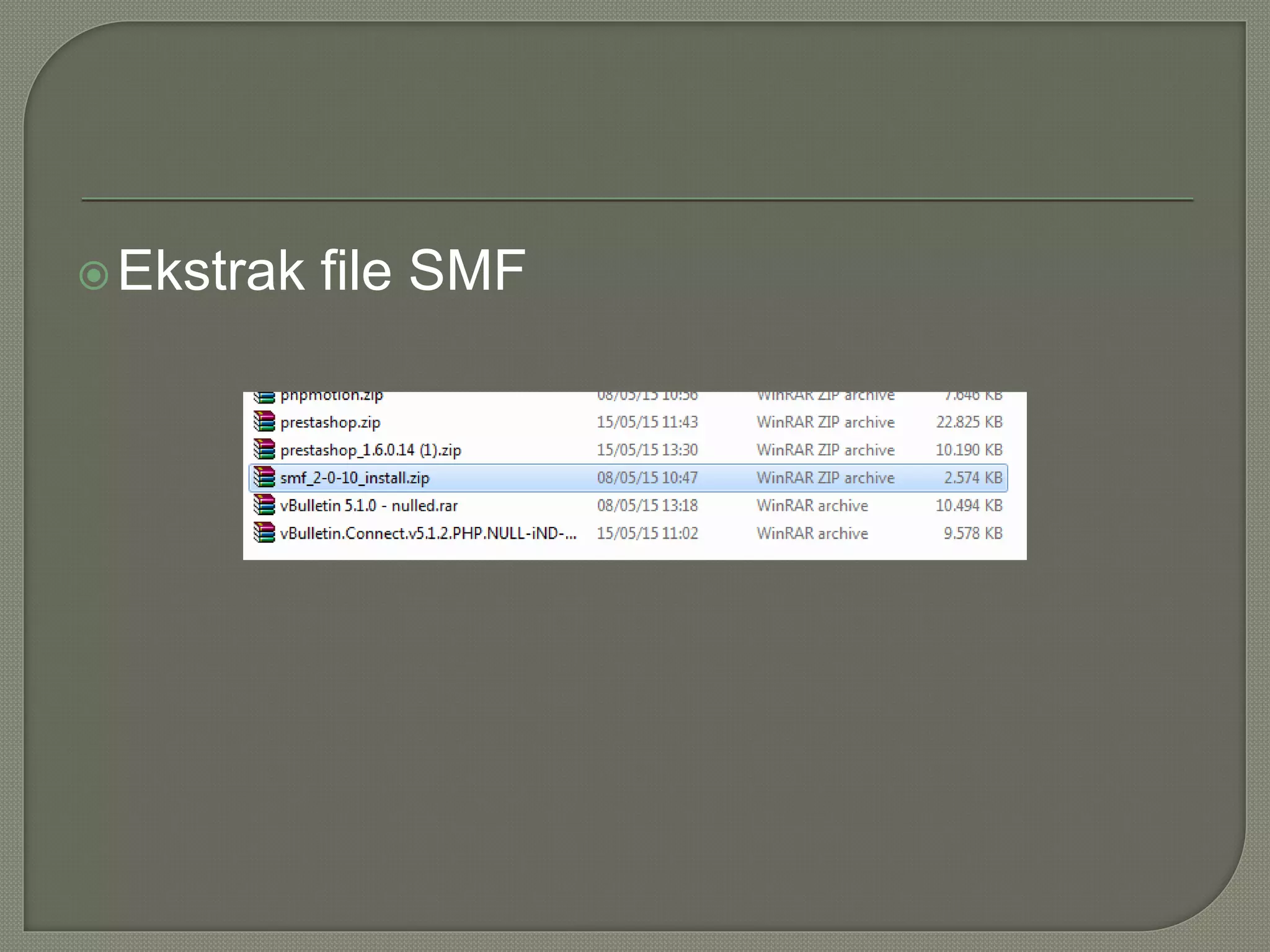 Tutorial instalasi smf | PPT