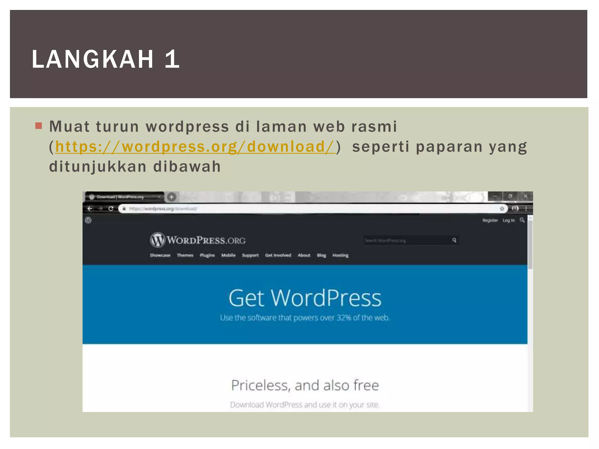 Tutorial instalasi wordpress secara localhost | PPT