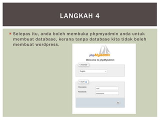 Tutorial instalasi wordpress secara localhost | PPTX