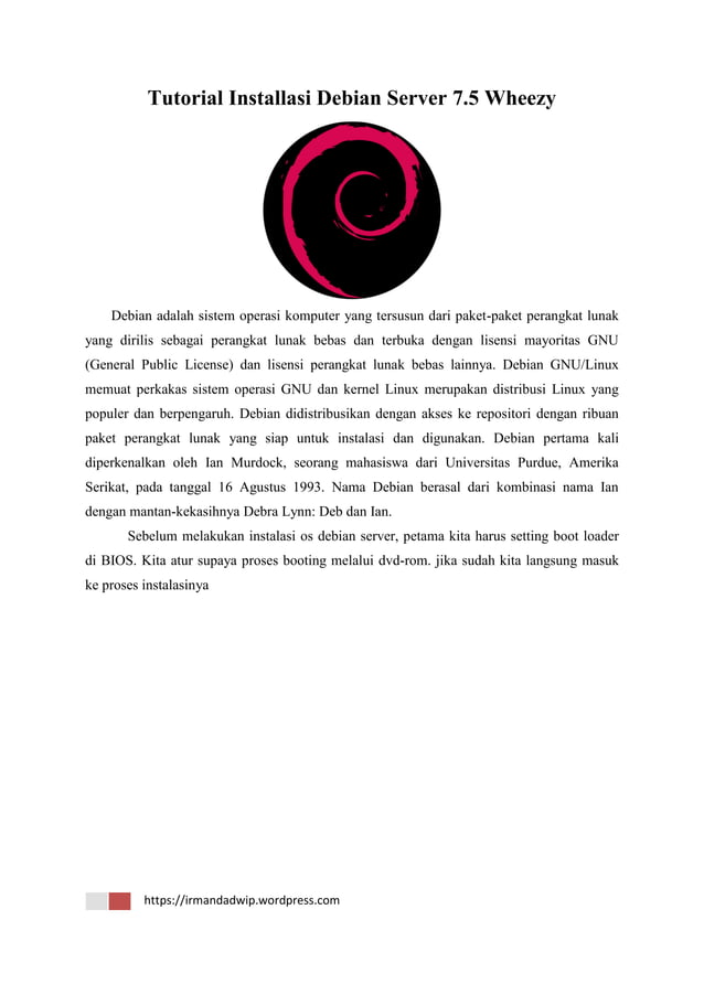 Tutorial installasi debian server 7.5 whezzy | PDF | Free Download