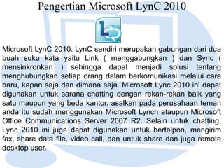 Tutorial Install Microsoft LynC 2010 | PPTX