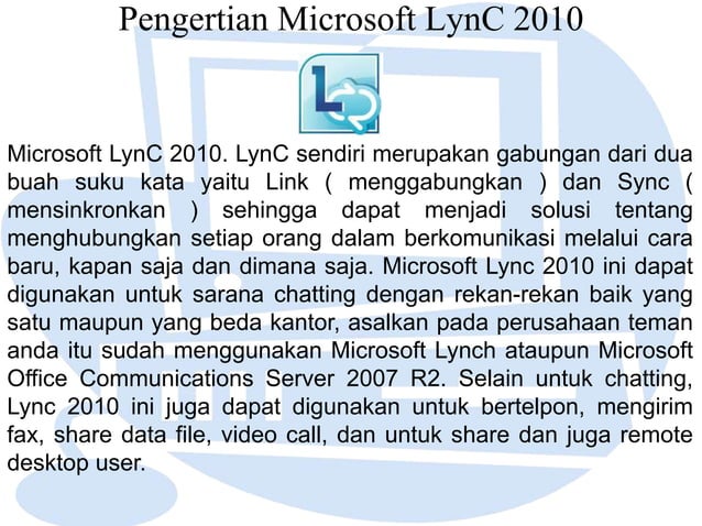 Tutorial Install Microsoft LynC 2010 | PPTX
