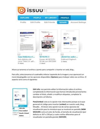 Tutorial de ISSUU | PDF