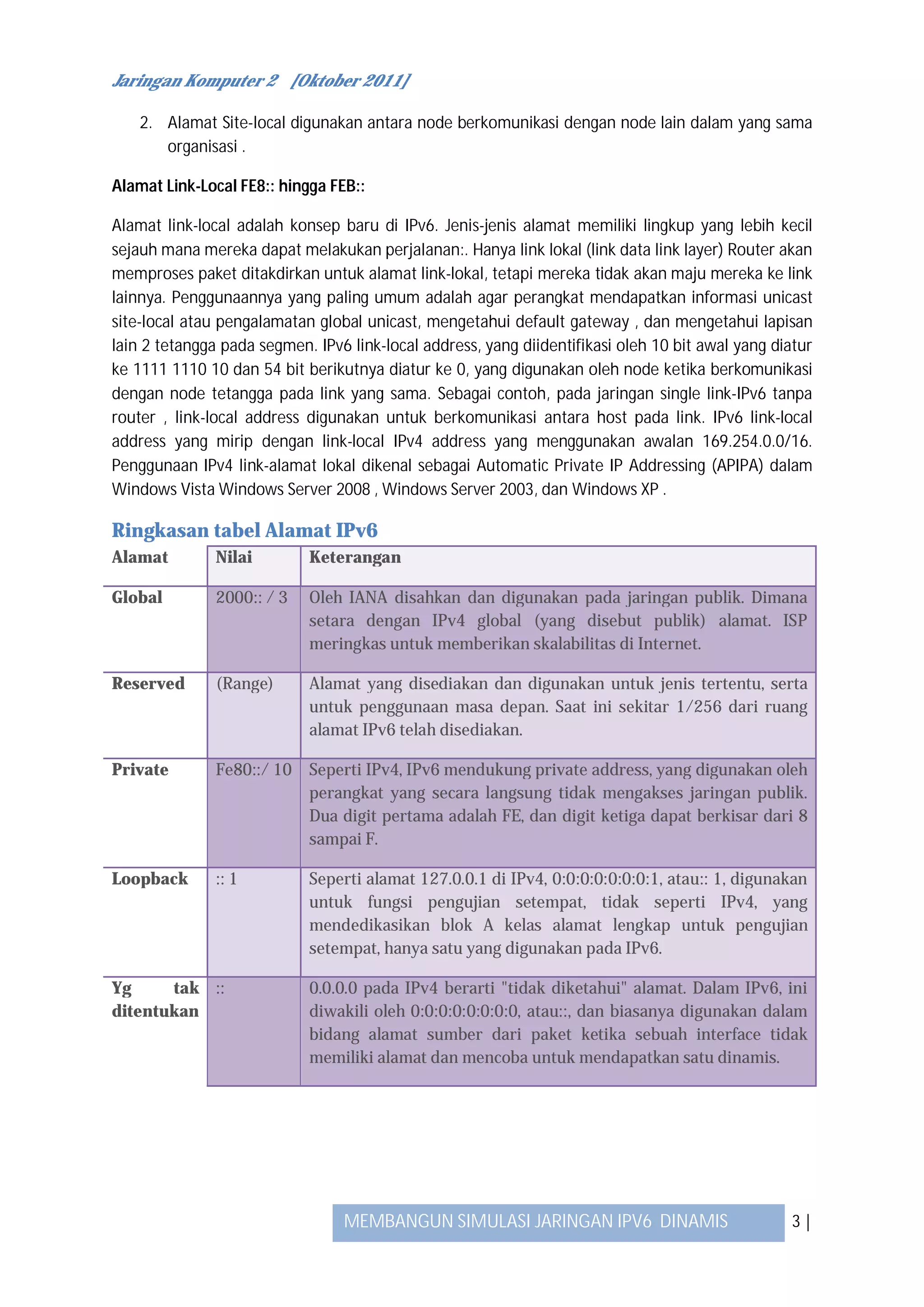 Tutorial jaringan i pv6 | PDF