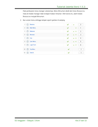Tutorial joomla versi 1.5.3 | PDF