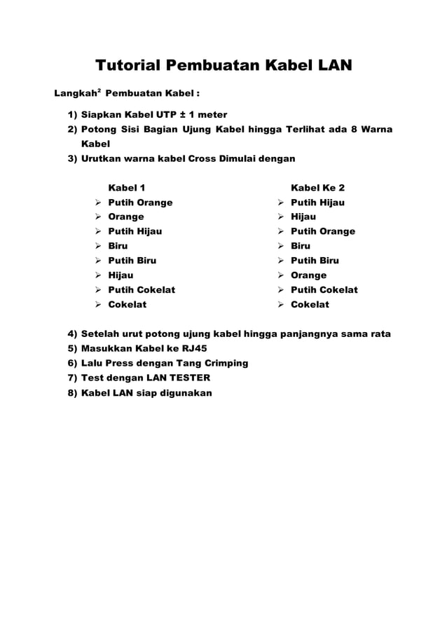 Tutorial kabel lan | PDF