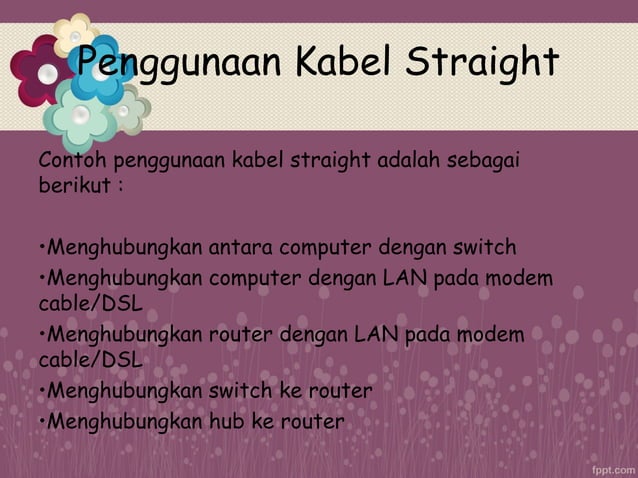 Tutorial kabel straight trought dan cross hingga setting IP address | PPT