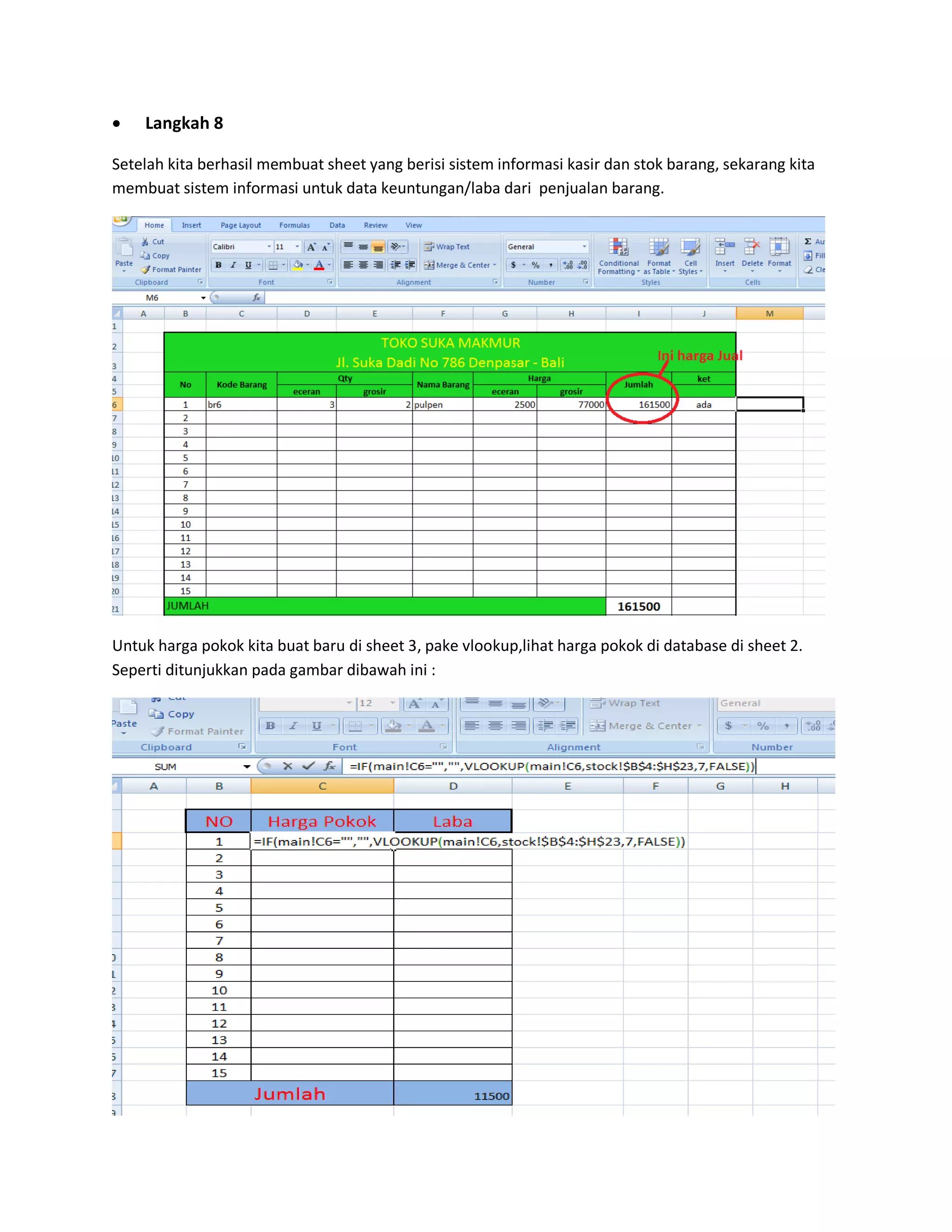 Tutorial kasir excel | PDF