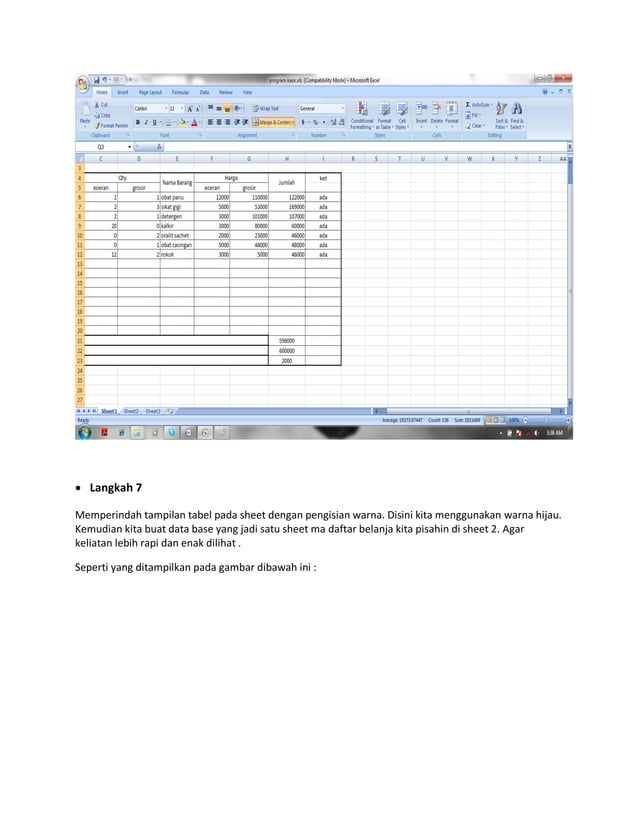 Tutorial kasir excel | PDF