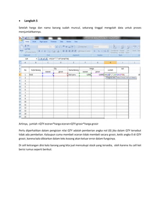 Tutorial kasir excel | PDF