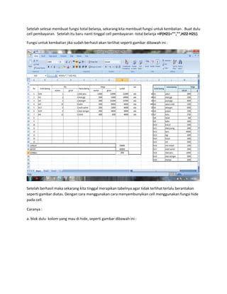 Tutorial kasir excel | PDF