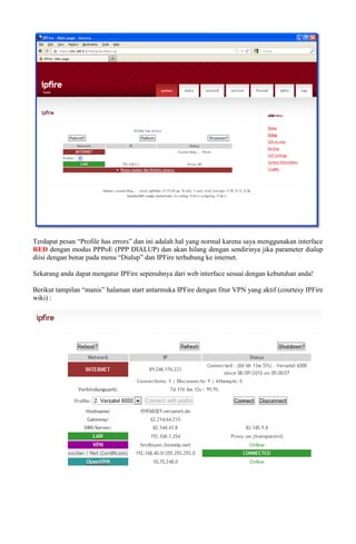 Tutorial konfigurasi dasar ipfire | PDF