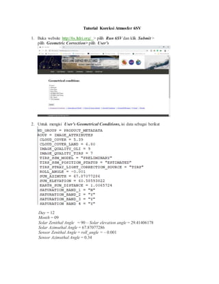 Tutorial Koreksi Atmosfer 6 SV | DOCX