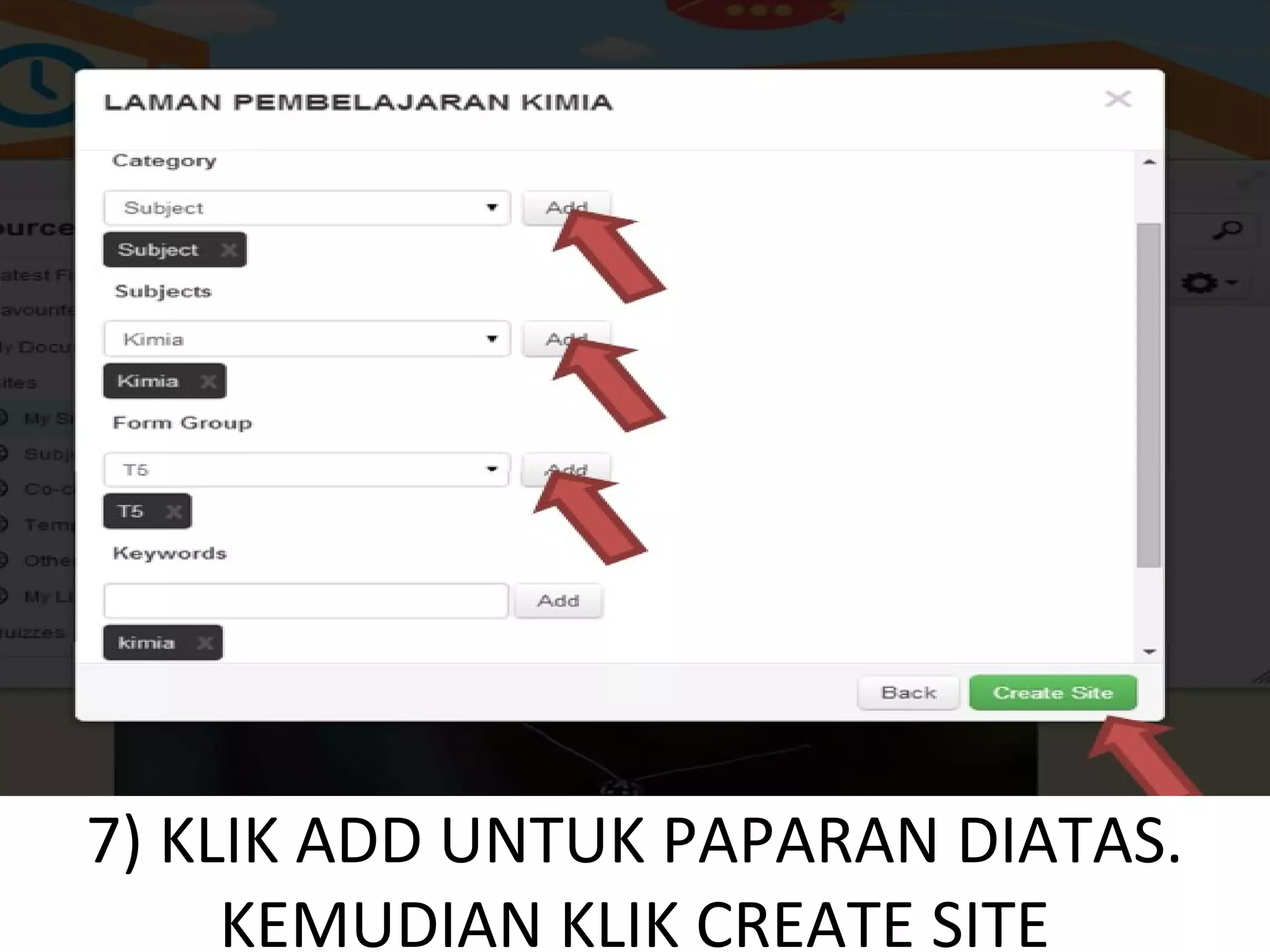Tutorial langkah demi langkah membangunkan ‘site’ frog vle | PPT