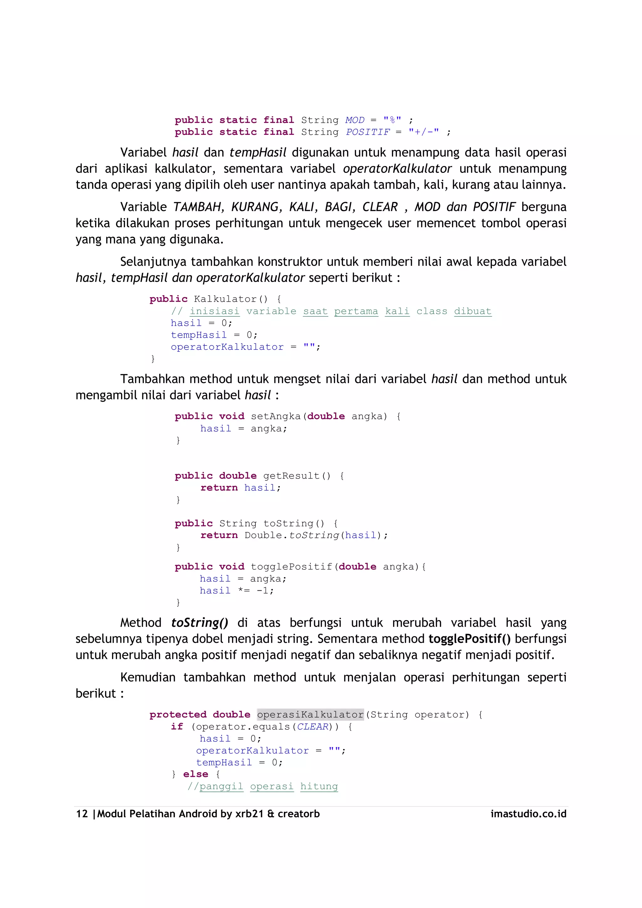 Tutorial Lengkap Cara Membuat Aplikasi Android Sederhana | PDF