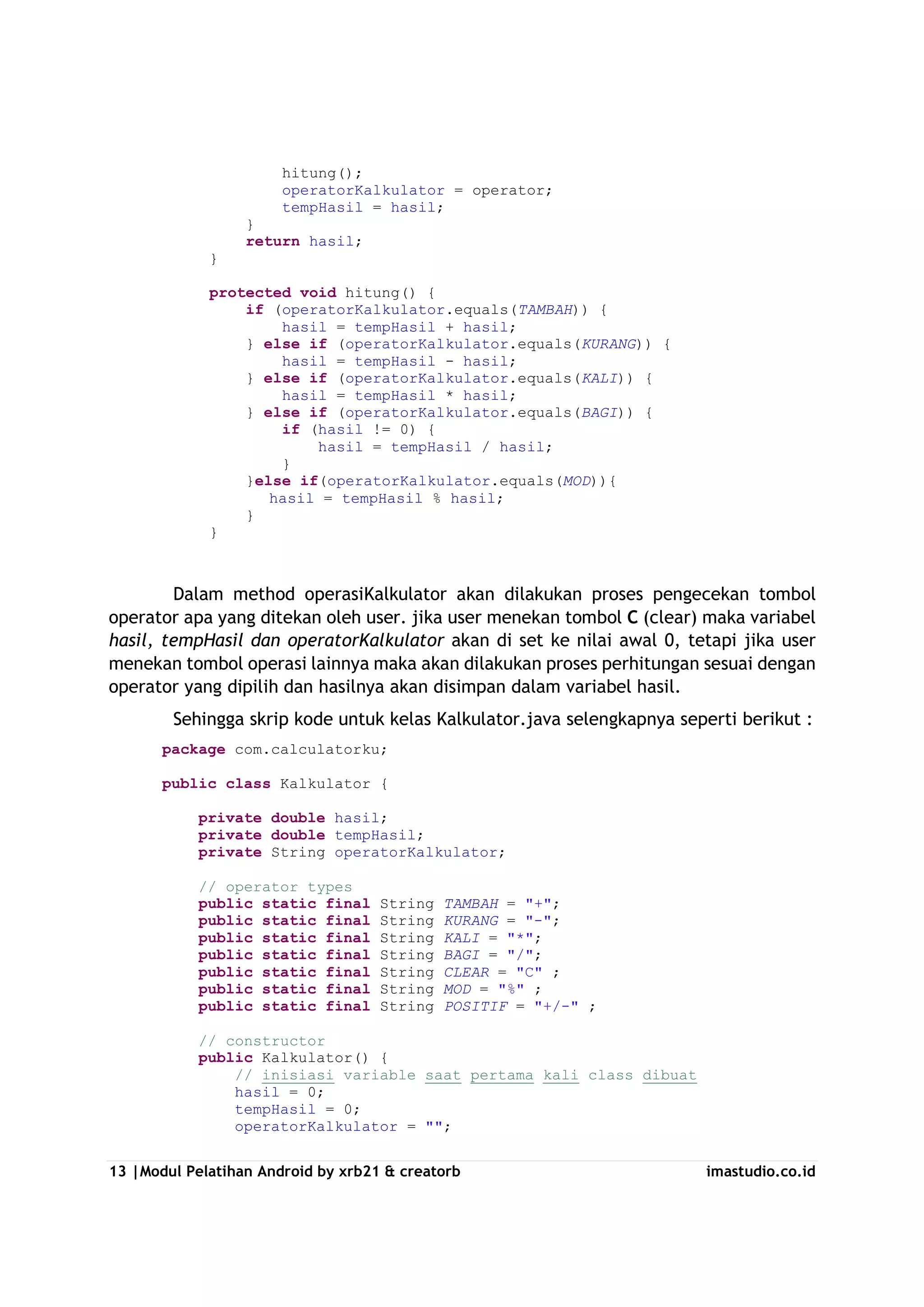 Tutorial Lengkap Cara Membuat Aplikasi Android Sederhana | PDF