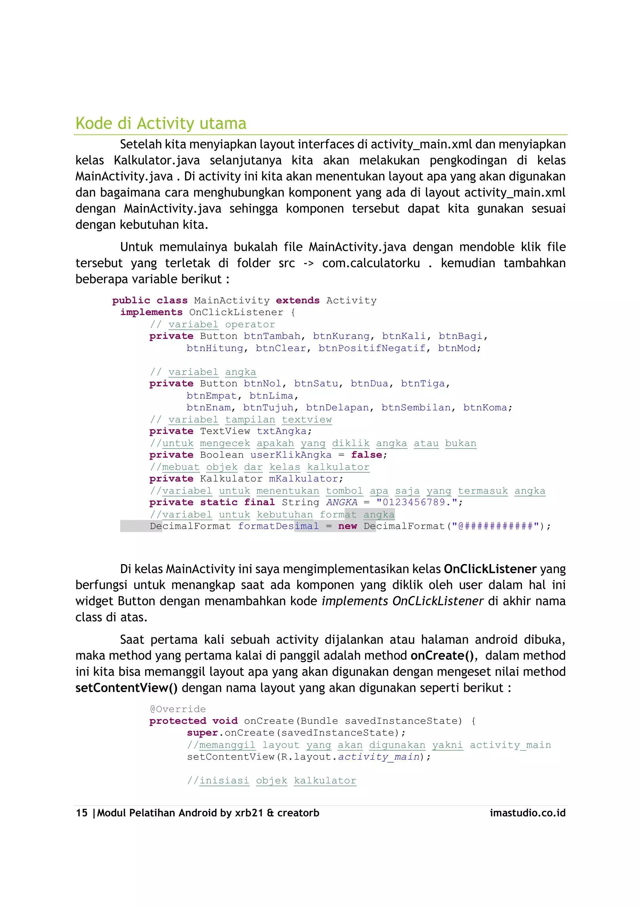 Tutorial Lengkap Cara Membuat Aplikasi Android Sederhana | PDF