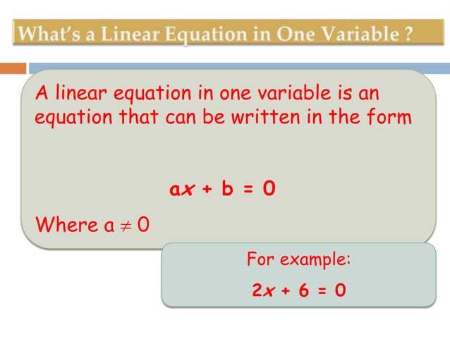 Tutorial linear equations and linear inequalities | PPT