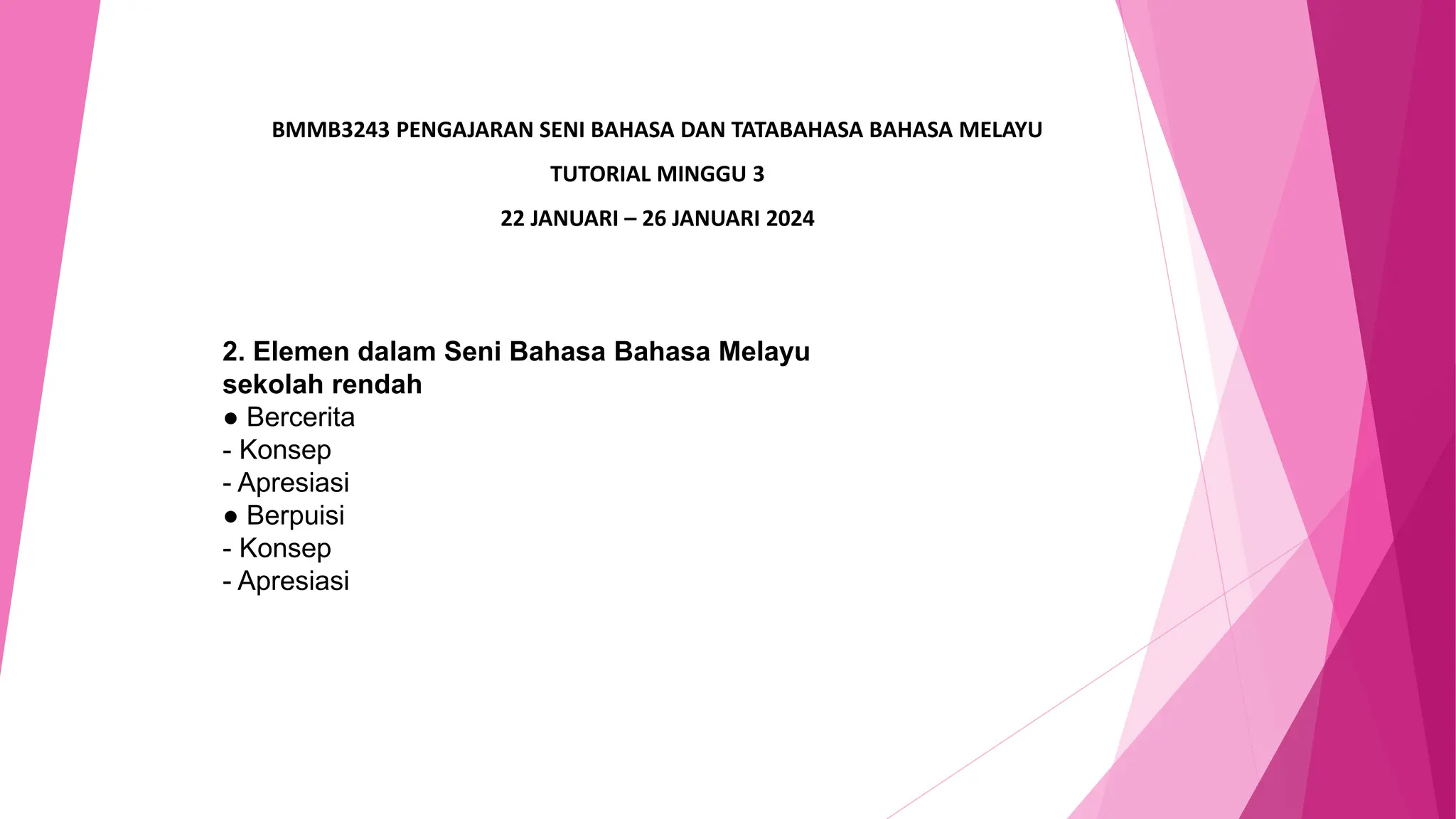 TUTORIAL PENGAJARAN SENI BAHASA DAN TATABAHASA DALAM PENGAJARAN DAN ...