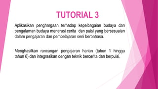 TUTORIAL PENGAJARAN SENI BAHASA DAN TATABAHASA DALAM PENGAJARAN DAN ...