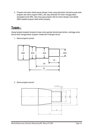 Tutorial Mastecam Lathe 9 pemula | PDF