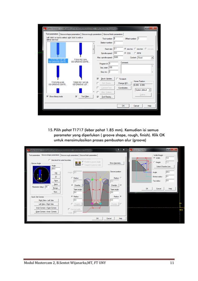 Tutorial mastercam lathe groove and thread1 | PDF
