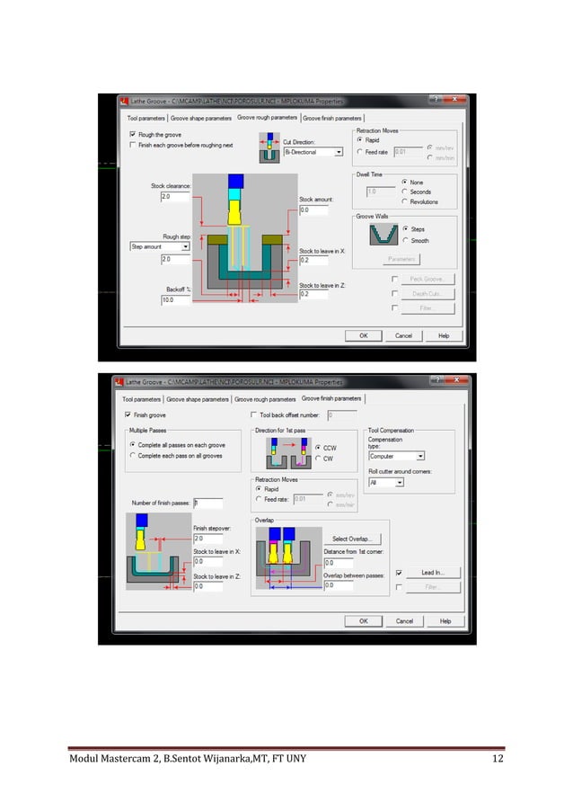 Tutorial mastercam lathe groove and thread1 | PDF