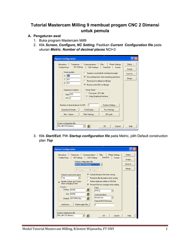 Tutorial mastercam milling 9 untuk pemula1 | PDF