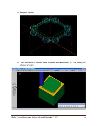 Tutorial mastercam milling 9 untuk pemula1 | PDF