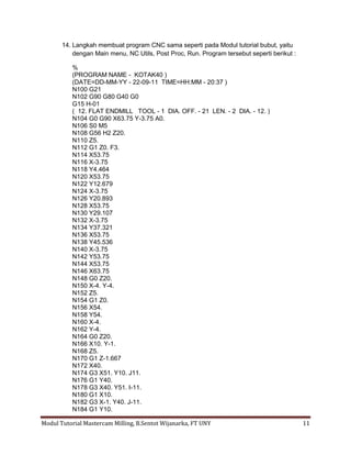 Tutorial mastercam milling 9 untuk pemula1 | PDF