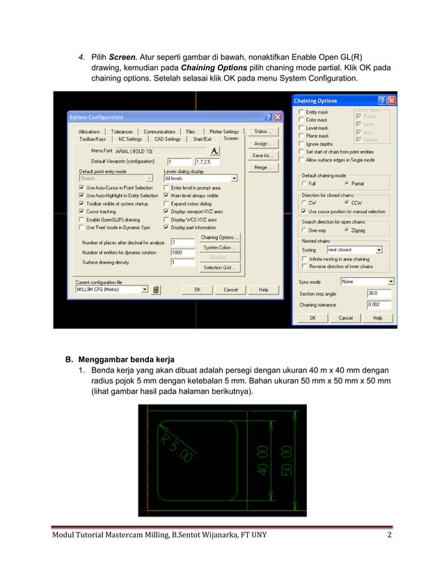 Tutorial mastercam milling 9 untuk pemula1 | PDF