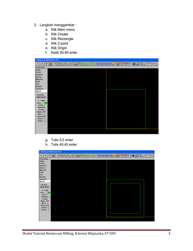 Tutorial mastercam milling 9 untuk pemula1 | PDF