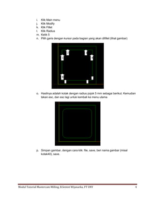 Tutorial mastercam milling 9 untuk pemula1 | PDF